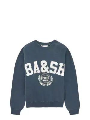 Ba&sh Benjamin Logo-print Drop-shoulder Sweatshirt - Blue