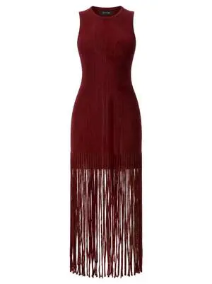 TOCCIN Margaux Fringe-trim Mini Dress - Red