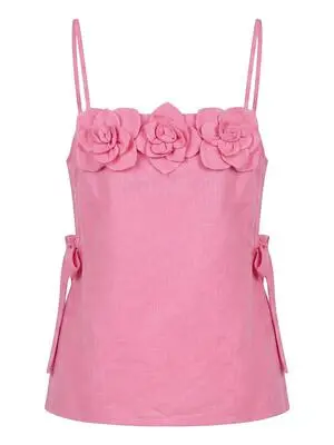 Yumi Kim Flora Linen Top - Pink