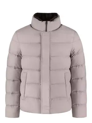 Herno Quilted Jacket With Shearling Trim - Grey