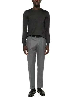 BARBA NAPOLI Crew Neck Long Sleeve Sweater - Grey
