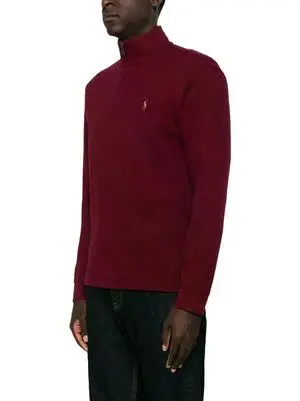 Polo Ralph Lauren Polo Ralph Lauren Embroidered Quarter-Zip Sweater Red