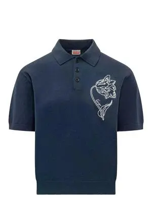 Kenzo Tulip Short-sleeve Polo Shirt - Blue