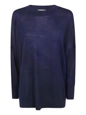 Laboratorio Capri Fine-knit Drop-shoulder Pullover - Blue