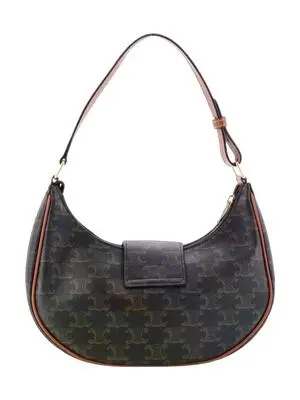 Celine Ava Triomphe Coated Canvas Shoulder Bag - Brown