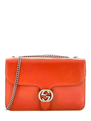 Gucci Interlocking Patent Medium Shoulder Bag - Orange