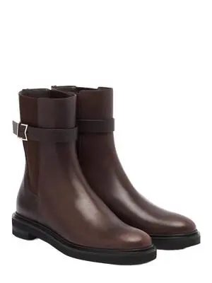 Max Mara Leather Ankle Boots - Brown