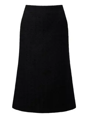 Alexander McQueen Wool And Mohair Midi Skirt - Black