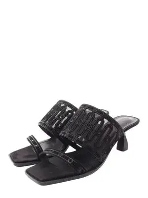 Hermès Gioia Heeled Sandals - Black