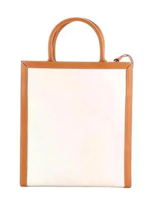 Celine Vertical Cabas Canvas With Leather Small Tote Bag - Brown