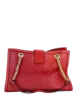 GUCCI Gucci Padlock Chain Guccissima Leather Medium Tote Bag