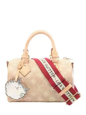 LOUIS VUITTON Grace Coddington Meowgram Speedy Bandouliere 20 Satchel - Neutrals