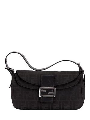 Fendi Zucca Baguette Shoulder Bag - Black