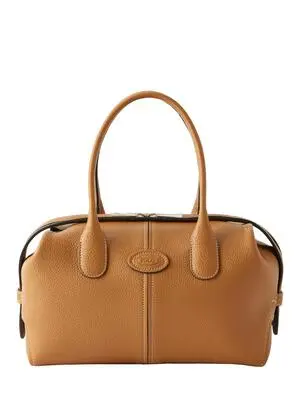 TOD'S Bauletto Textured-leather Tote - Brown