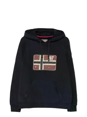 NAPAPIJRI B-archive Logo-patch Drawstring Hoodie - Blue