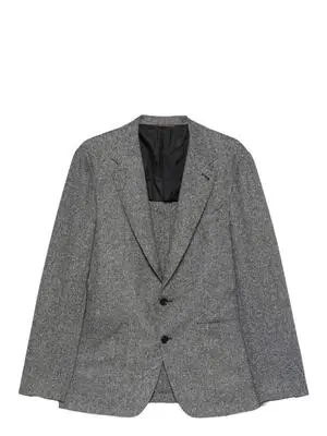 Canali Kei Herringbone Single-breasted Jacket Grey