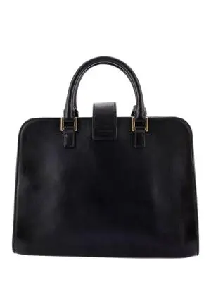 Saint Laurent Monogram Cabas Leather Satchel - Black