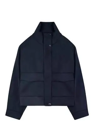 NINE:INTHE:MORNING High-neck Press-stud Jacket - Blue