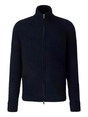 Fedeli Textured-stitch Cashmere Cardigan - Blue