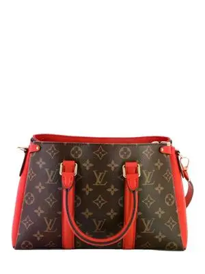 LOUIS VUITTON Soufflot Tote Monogram Canvas With Leather Bb Satchel - Red