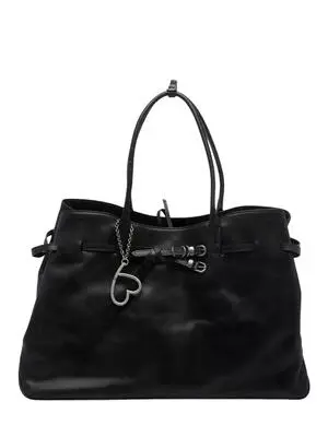 MARGESHERWOOD Buckle-detail Heart-charm Shoulder Bag - Black