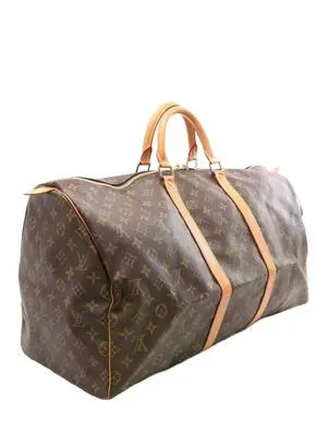 LOUIS VUITTON 2001 Monogram Keepall 55 Luggage - Brown