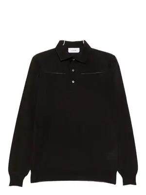 LARDINI Long-sleeve Polo Shirt - Brown