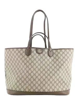 Gucci Ophidia Gg Coated Canvas And Leather Medium Tote Bag - Brown