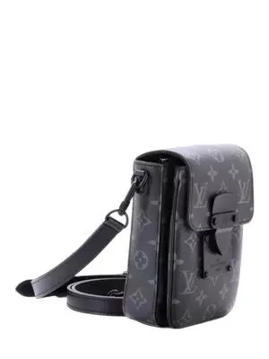 LOUIS VUITTON Monogram Eclipse Canvas Vertical Wearable Wallet Crossbody Bag - Black