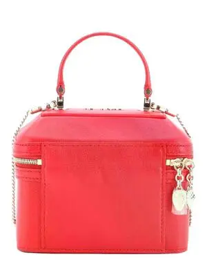 BVLGARI Serpenti Forever Top Handle Convertible Vanity Leather Small Satchel - Red