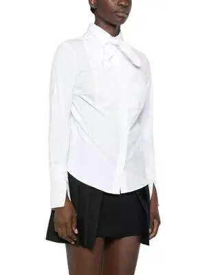 Elisabetta Franchi Pussy-bow Long-sleeve Shirt - White