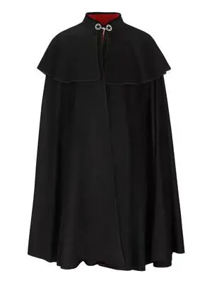 IL TABARRO Layered-panel Hook-fastening Cape - Black