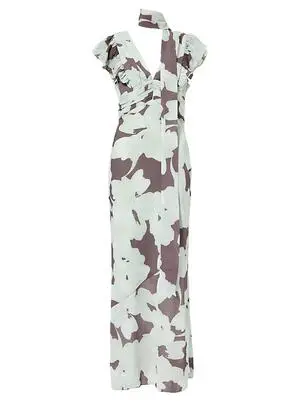 PRETTY LAVISH Andi Ruffle Crepe Maxi Dress - Mint