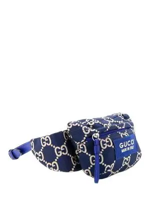 Gucci Ripstop Gg Nylon And Leather Belt Bag - Blue