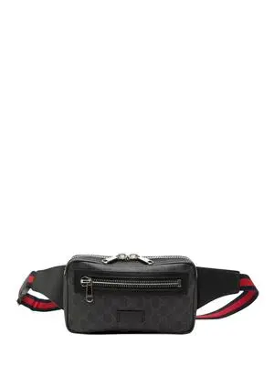 Gucci Gg Supreme Web Belt Bag - Black