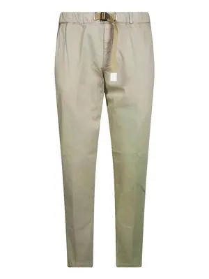 WHITE SAND Belted Gabardine Trousers - Neutrals