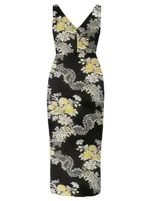 Erdem Jacquard Midi Dress - Black