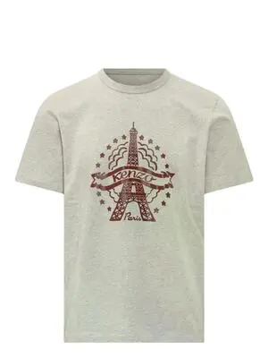 Kenzo Eiffel Tower Design Graphic-print T-shirt Grey