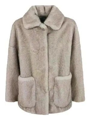 Herno Faux-fur Patch-pocket Jacket - Neutrals
