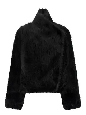 B&B COUTURE Jackie First Faux-fur Jacket - Black