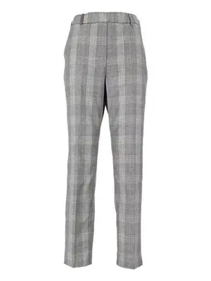 Peserico Checked Tapered Trousers - Grey