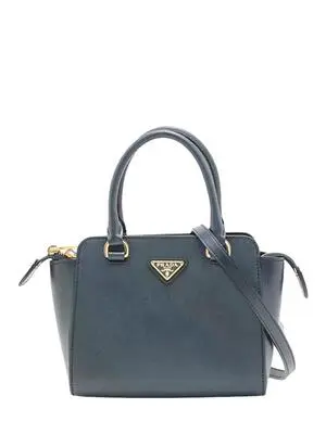 Prada Saffiano Lux Tote Satchel - Blue