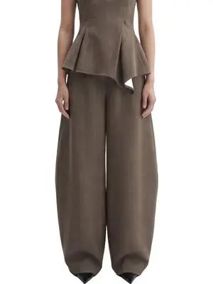Magda Butrym Merino Wool Trousers - Beige