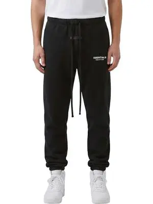Fear Of God Straight-leg Cotton-blend Jogging Pants With Drawstring And Logo - Black