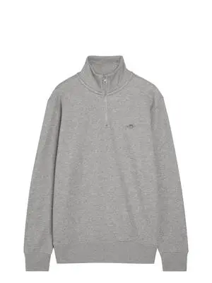 Gant Half-zip Cotton-blend Sweatshirt - Grey