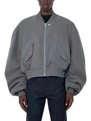 Rick Owens Boiled Wool Secchia Flight Jacket - Grey