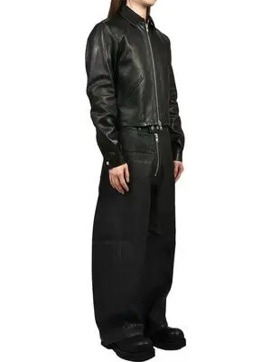 FILTH Waxed Wide-leg Jeans - Black