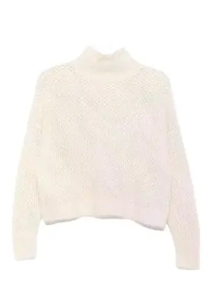 Antonelli Firenze Open-knit Mock-neck Sweater - Neutrals