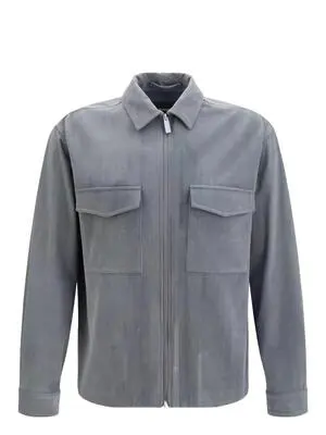 Herno Zip-up Corduroy Shirt Jacket - Grey