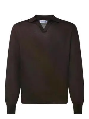 GALIANO Wool Fine-knit Top - Brown